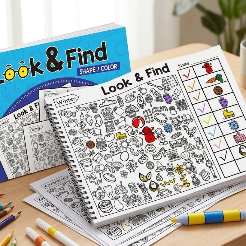 Look and Find Colouring Activity Book-Shapes & Colours — Sensory & Me